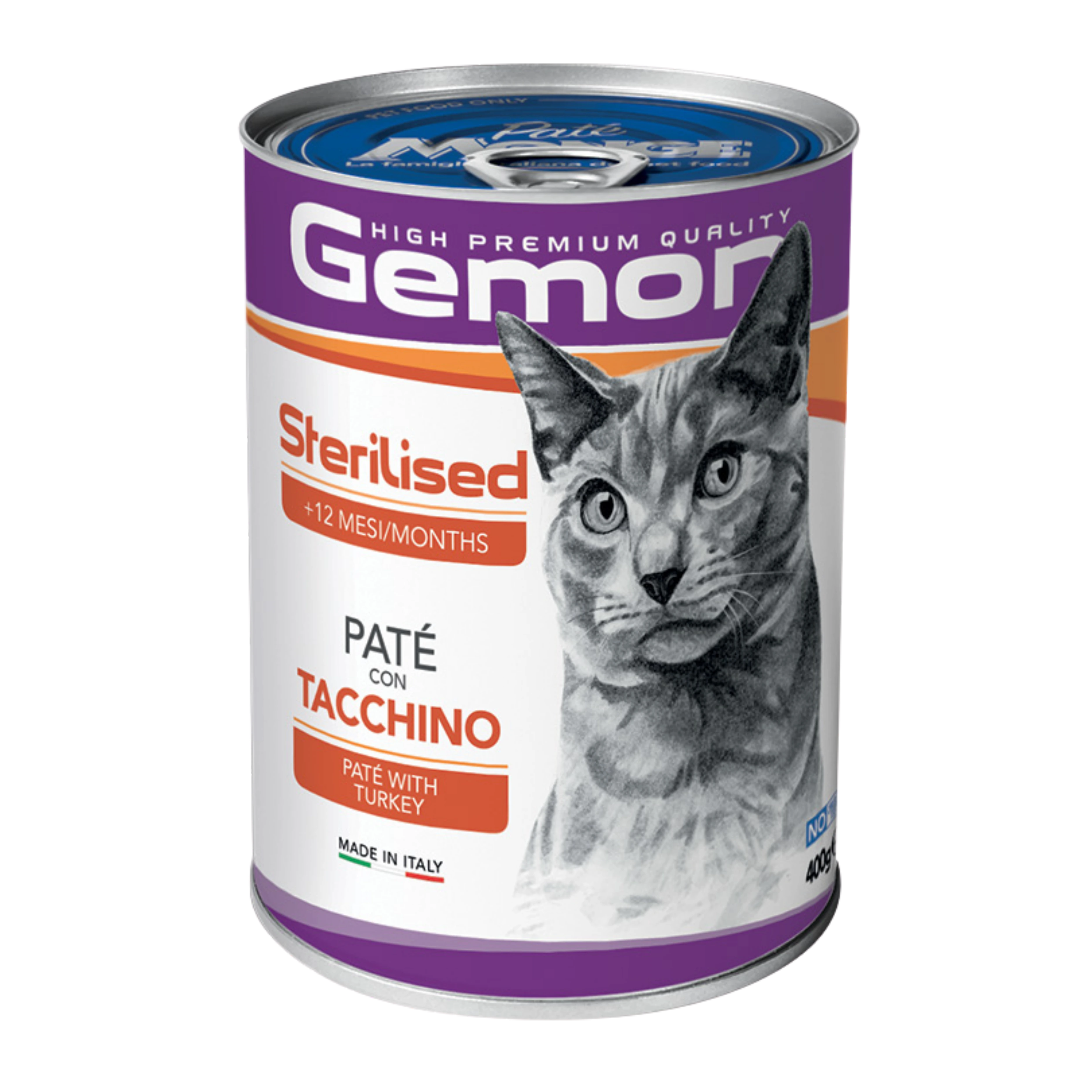 Gemon Gatto Sterilised Patè Tacchino 400g – Sarda Zootecnica