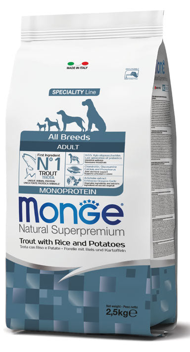 Monge All Breeds Monoprotein Trota Con Riso e Patate – Sarda Zootecnica